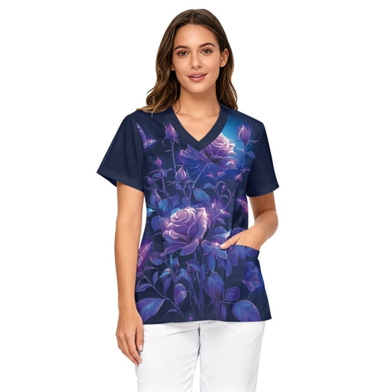 Binienty Scrubs for Women, Soft V-Neck Scrub Tops, Breathable ...