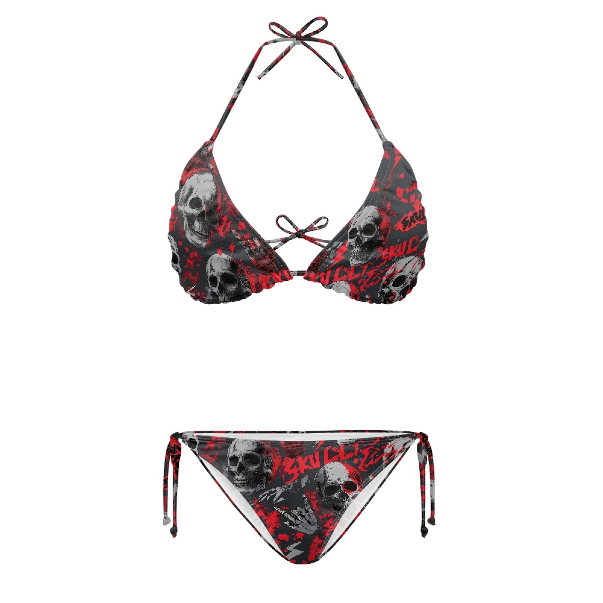Binienty Skull and Lightning Print Bathing Suit, Quick Drying Ladies ...