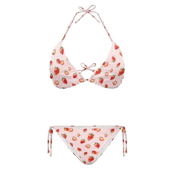 Binienty Strawberry Spot Design Bathing Suits for Women Bikini Swimwear ...