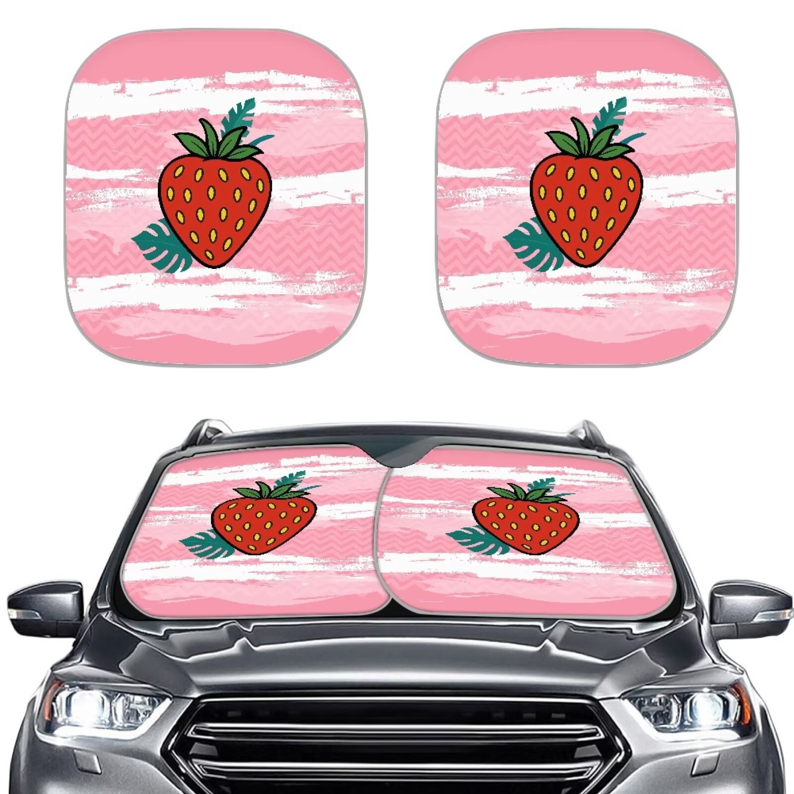 Binienty Strawberry Windshield Sun Shade Foldable Car Front Window ...