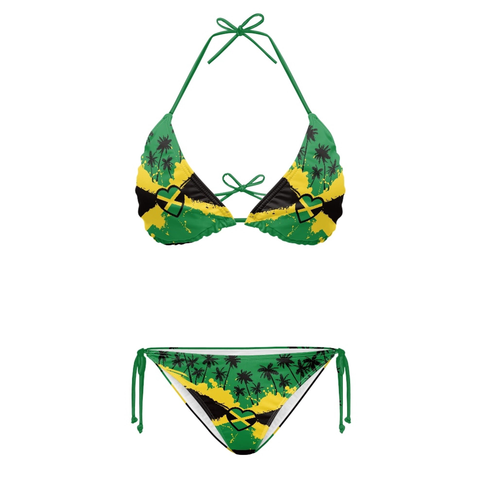 Binienty Swimwear, Heart-Shaped Jamaican Design Relaxing Bikini Sets ...