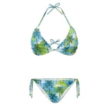 Binienty Swimwear, Palm Tree Tropical Self Tie Bathing Suit, Elastic ...
