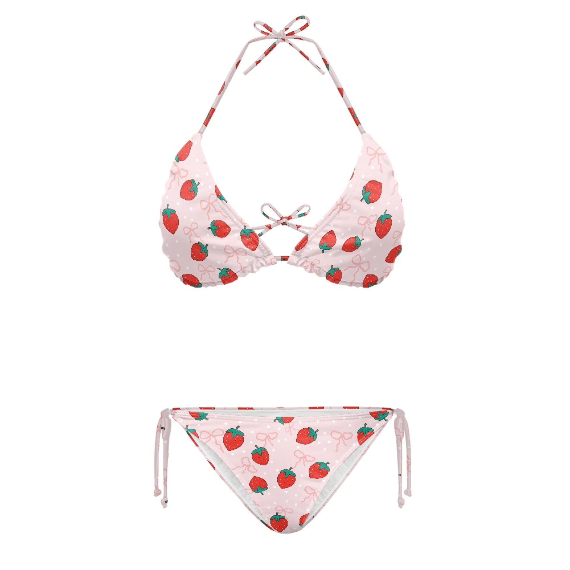 Binienty Swimwear, Strawberry Pattern Quick Drying Bikini Set, Plus ...