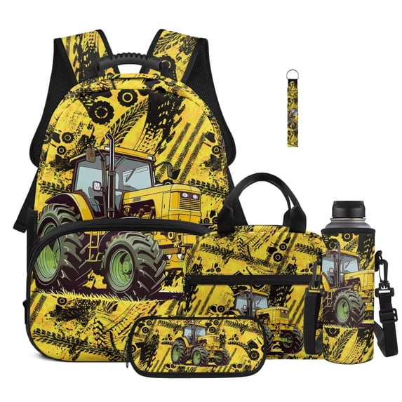 Binienty Tractor School Backpack for Boys with Lunch Box Set ...