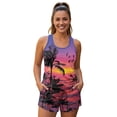 Binienty Tropical Beach Sunset with Palm Trees Print Women's Tankini ...