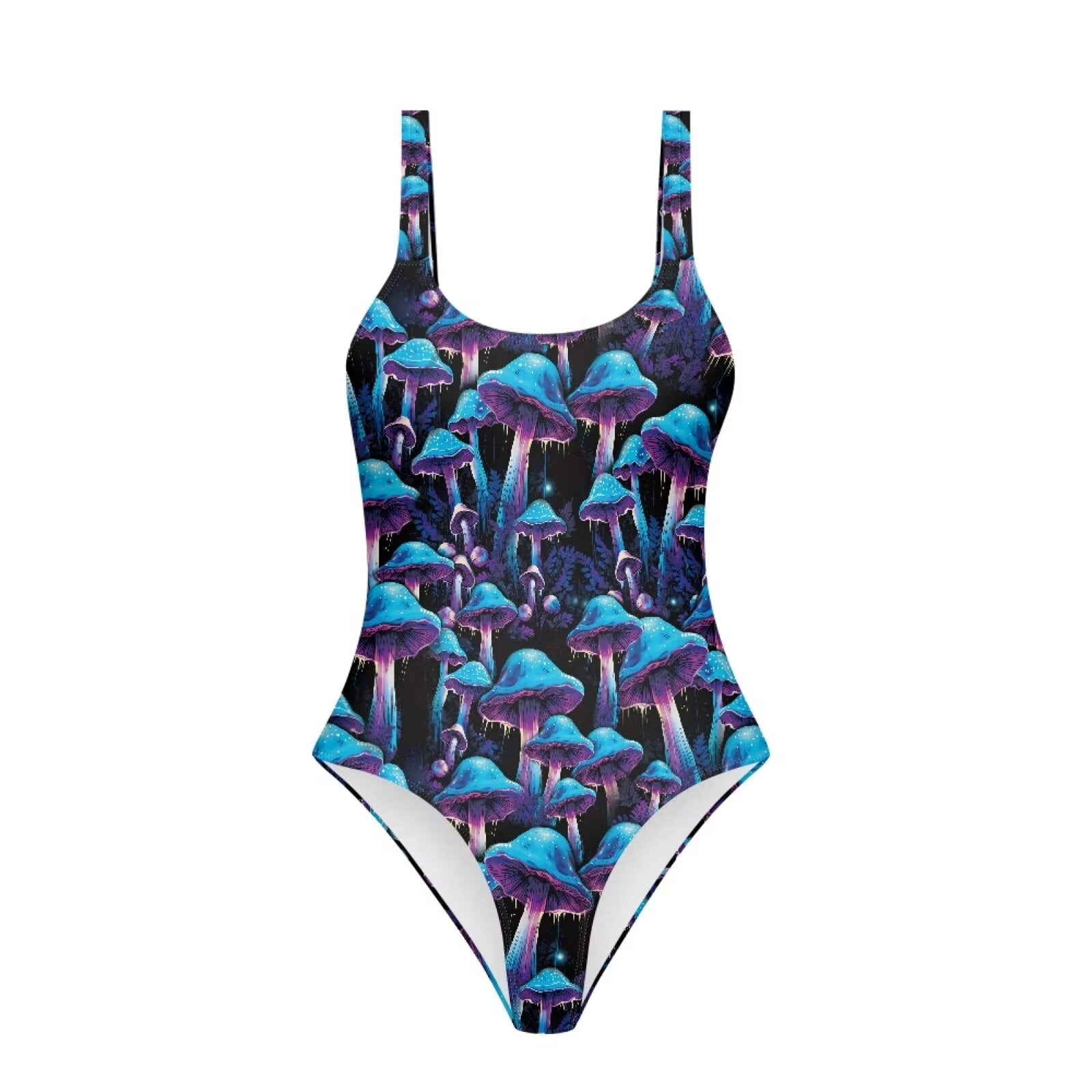 Binienty Women One Piece Swimsuit Trippy Aesthetic Mushroom Swimwear