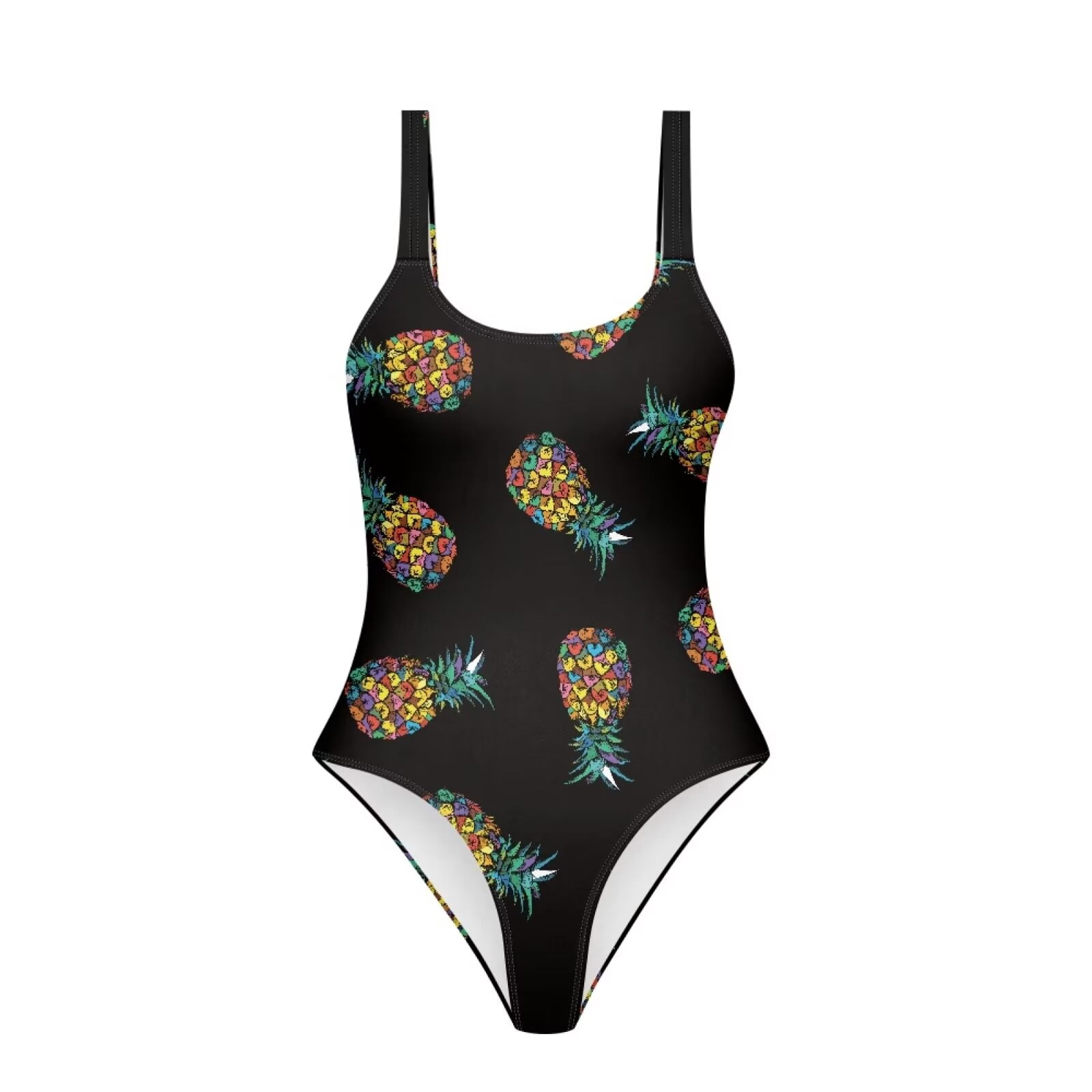 Binienty Women One Piece Swimsuit Trippy Pineapple Swimwear For Women