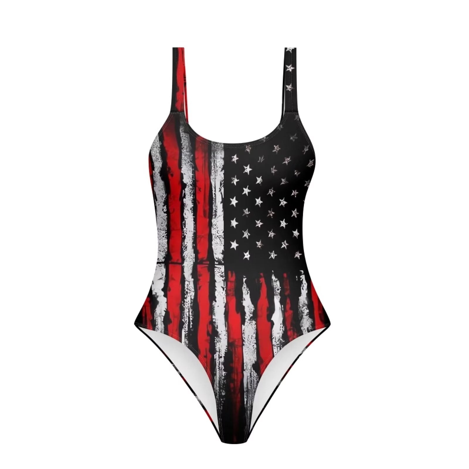 Binienty Womens Swimsuit One Piece American Flag Swimwear For Women
