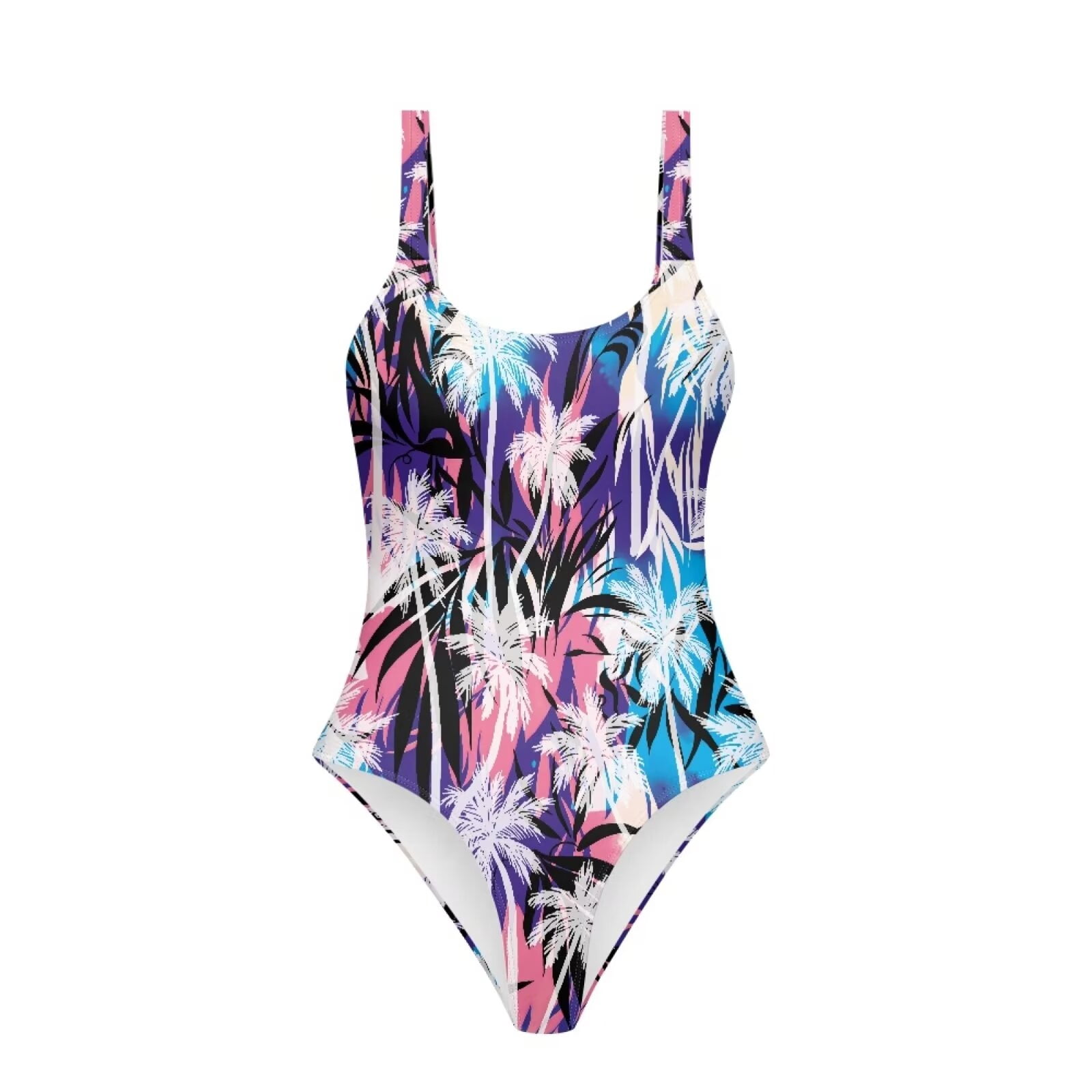 Binienty Womens Swimsuit One Piece Coconut Tree Swimwear For Women