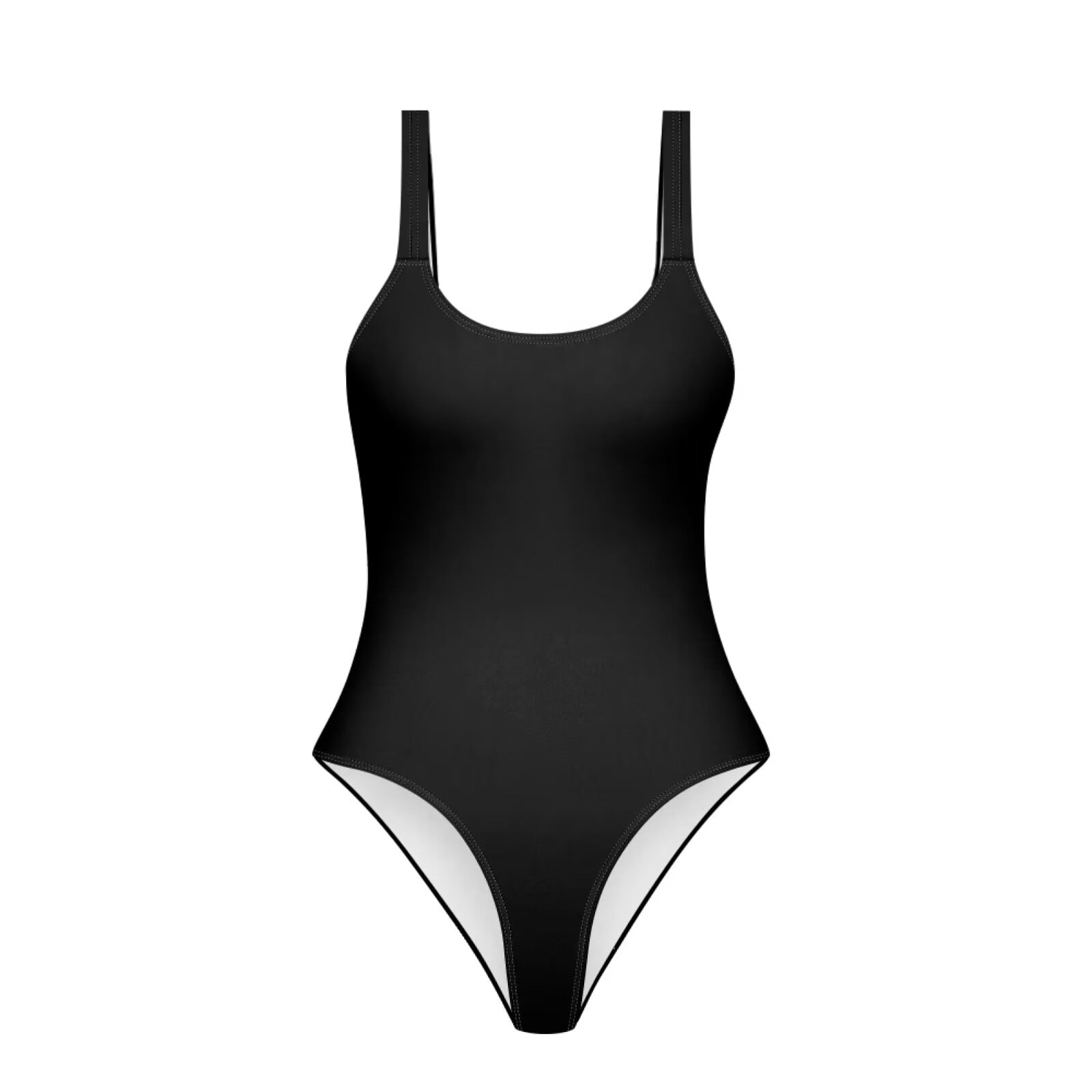 Binienty Womens Swimsuit One Piece Pure Black Swimwear For Women Women