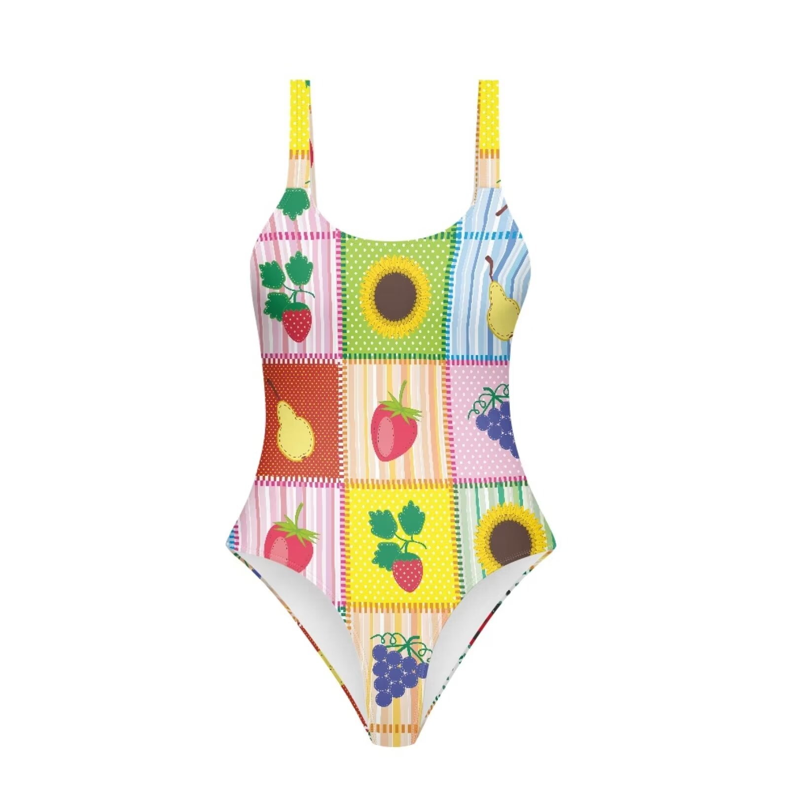 Binienty Womens Swimsuit One Piece Tropical Fruits Swimwear For Women