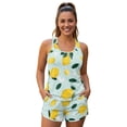 Binienty Women's Tankini Shorts Set, Lemon Pattern Side Pockets Quick ...