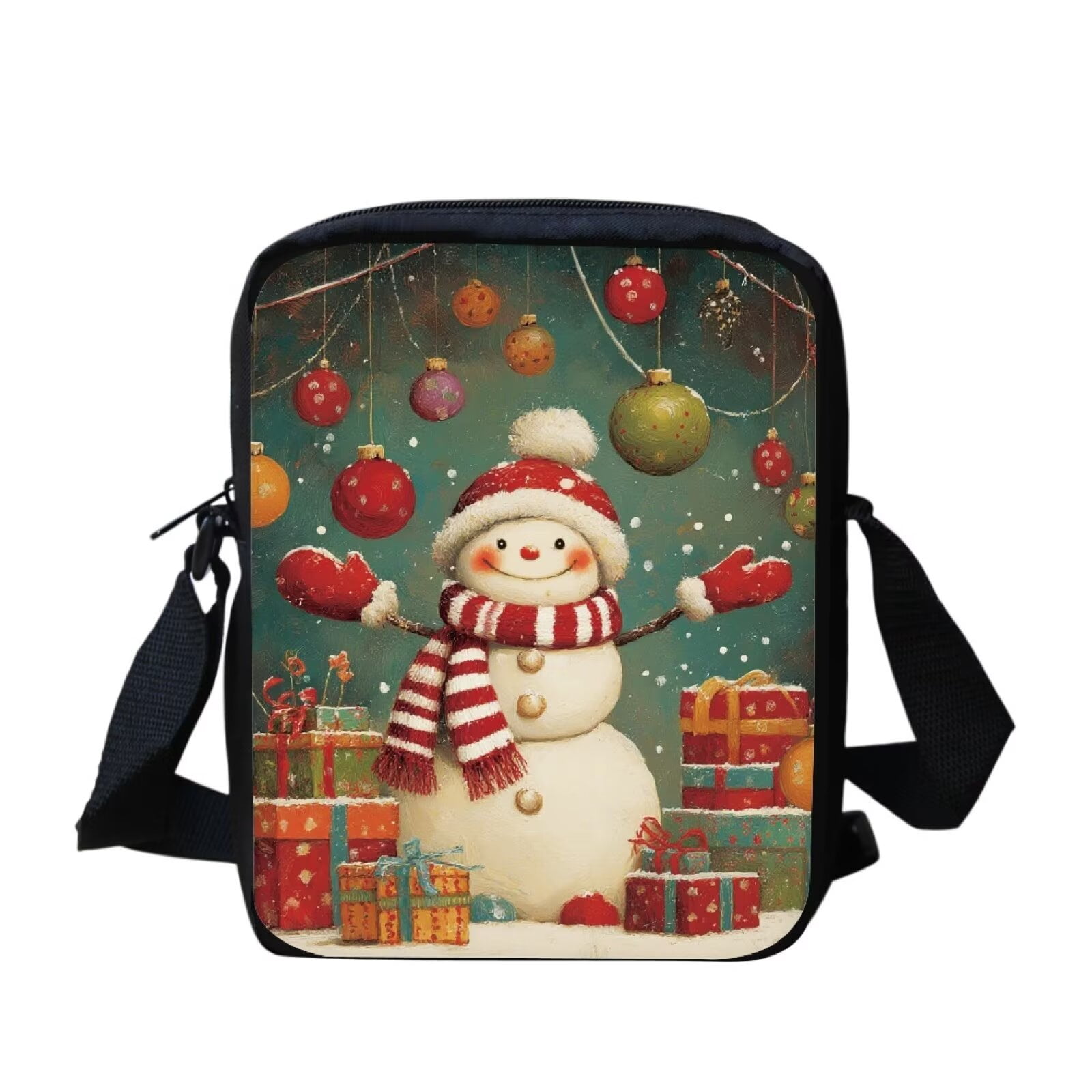 Binienty Womens Christmas Purse Crossbody Vintage Christmas Snowman ...