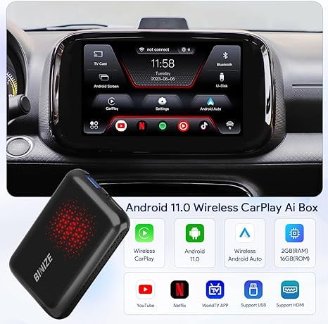 Binize Carplay AI Box Support HDMI Output,Magic Box Support Wireless ...