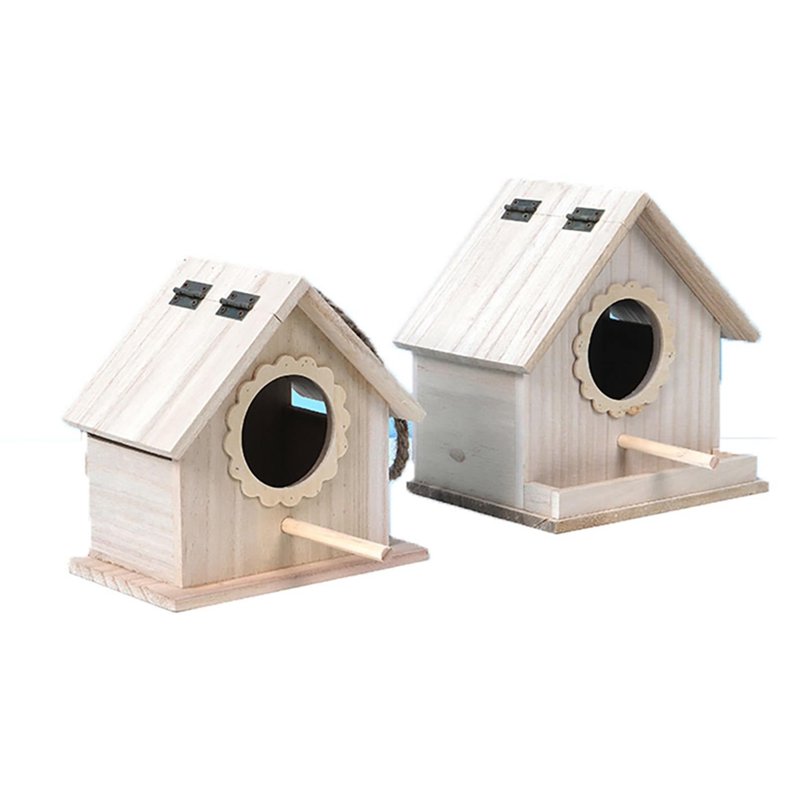 Binkne Bird Feeders, Wood Bird Houses for Outside with Pole Wooden Bird ...