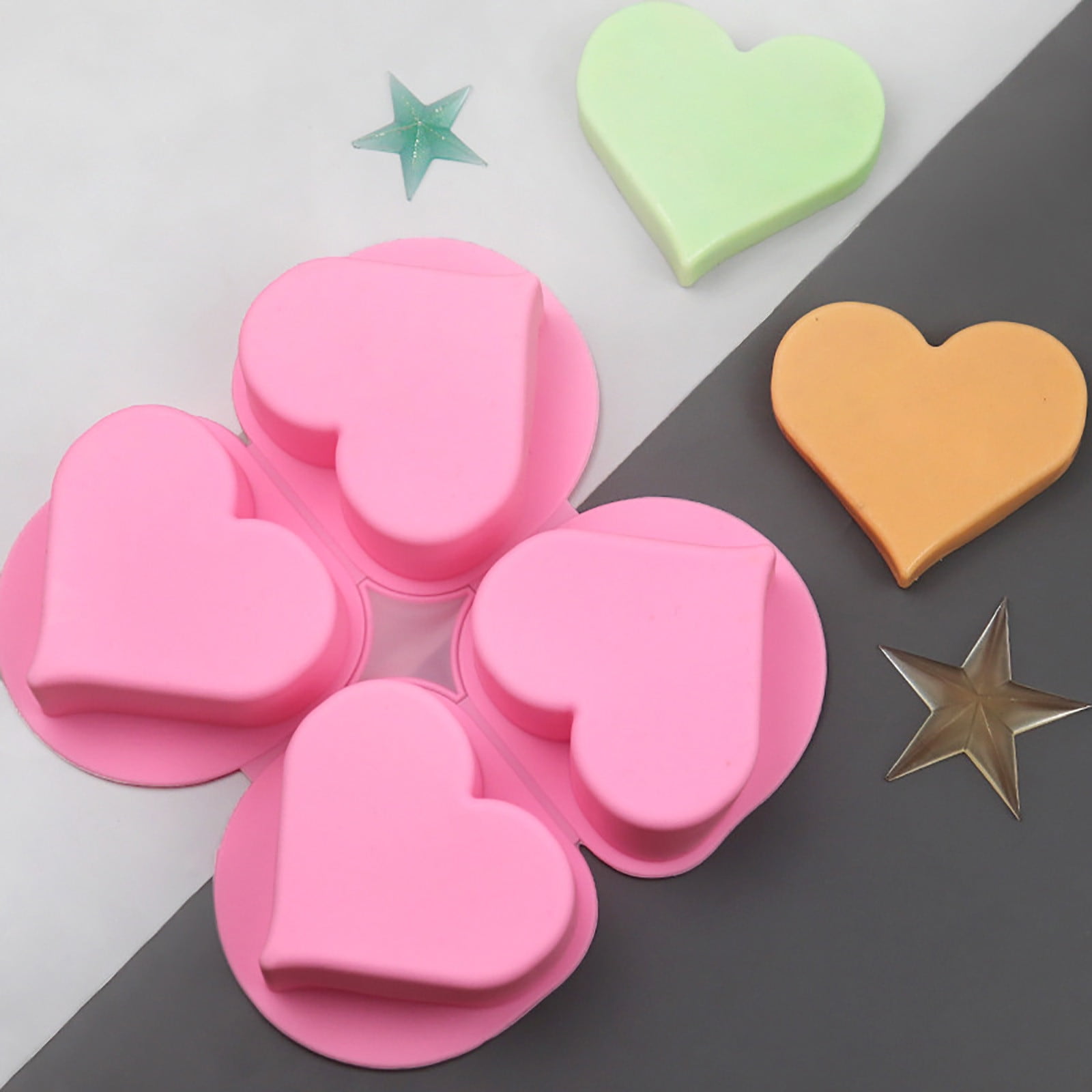 Binmer 4 Multi-heart Tool Pudding Dessert Tool Cake Decoration Baking ...