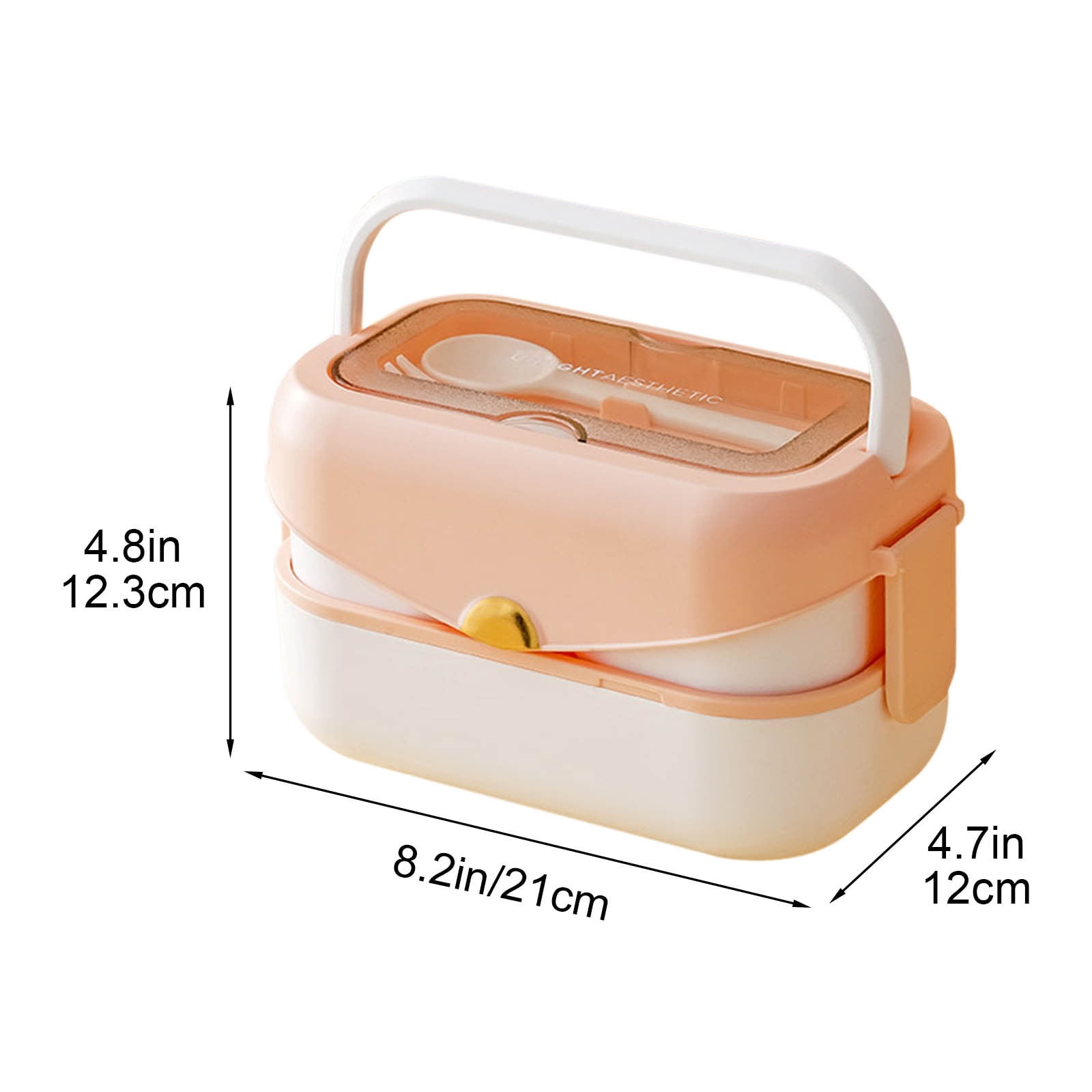 Binmer Double Compartmentalized Handle Lunch Box Large Capacity High ...