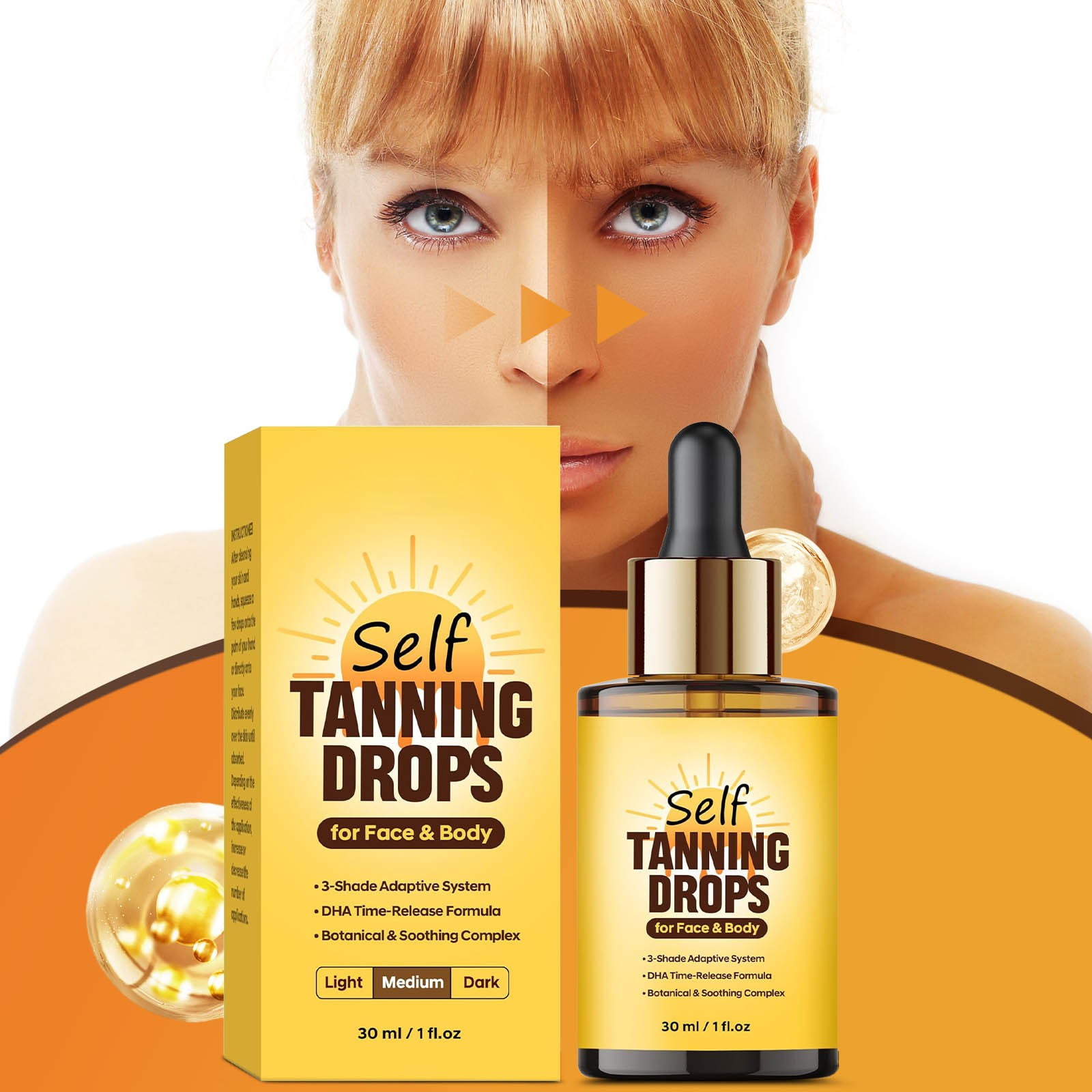Binmer Facial Self Tanning Drops Tanning Drops For Face Body Gradual ...