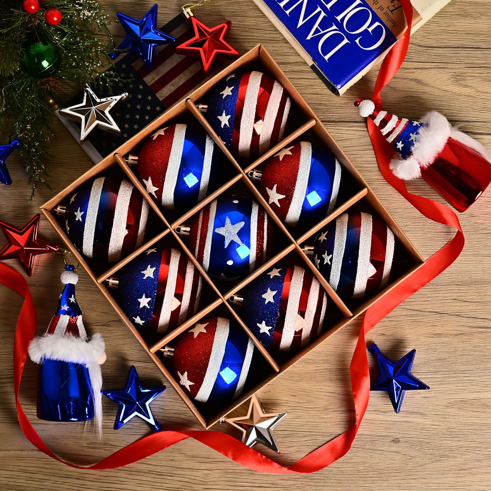 Binmer Independence Day Decor 9pcs Independence Day 8CM Hanging ...