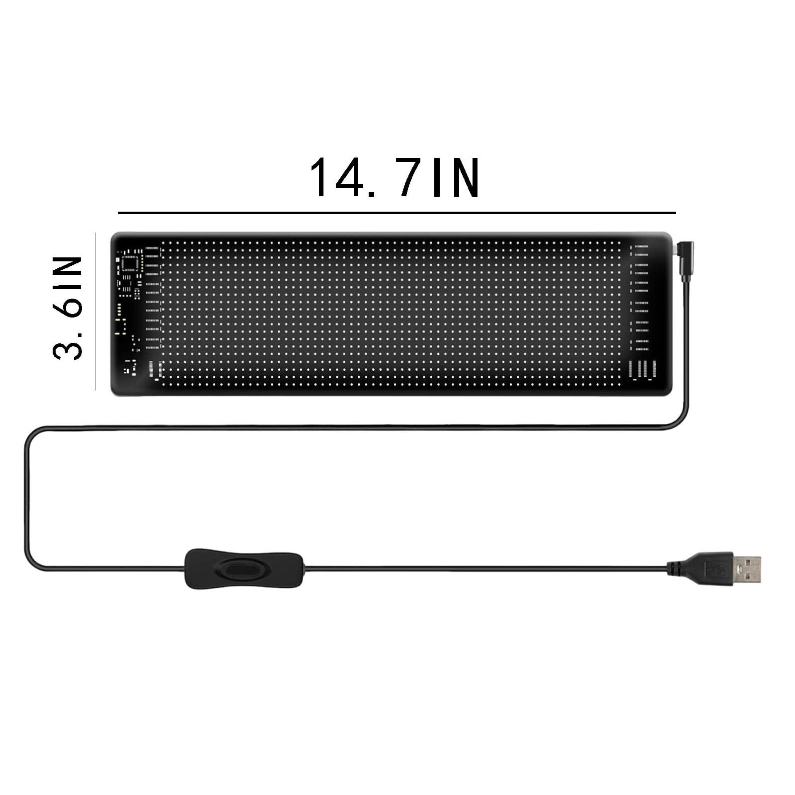 Binmer LED Sign For Car Flexible LED Display Programmable LED Panel USB ...