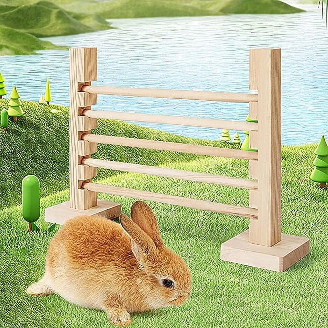 Binmer Practice Obstacle Jump Bar For Rabbits Wooden Obstacle Game For ...