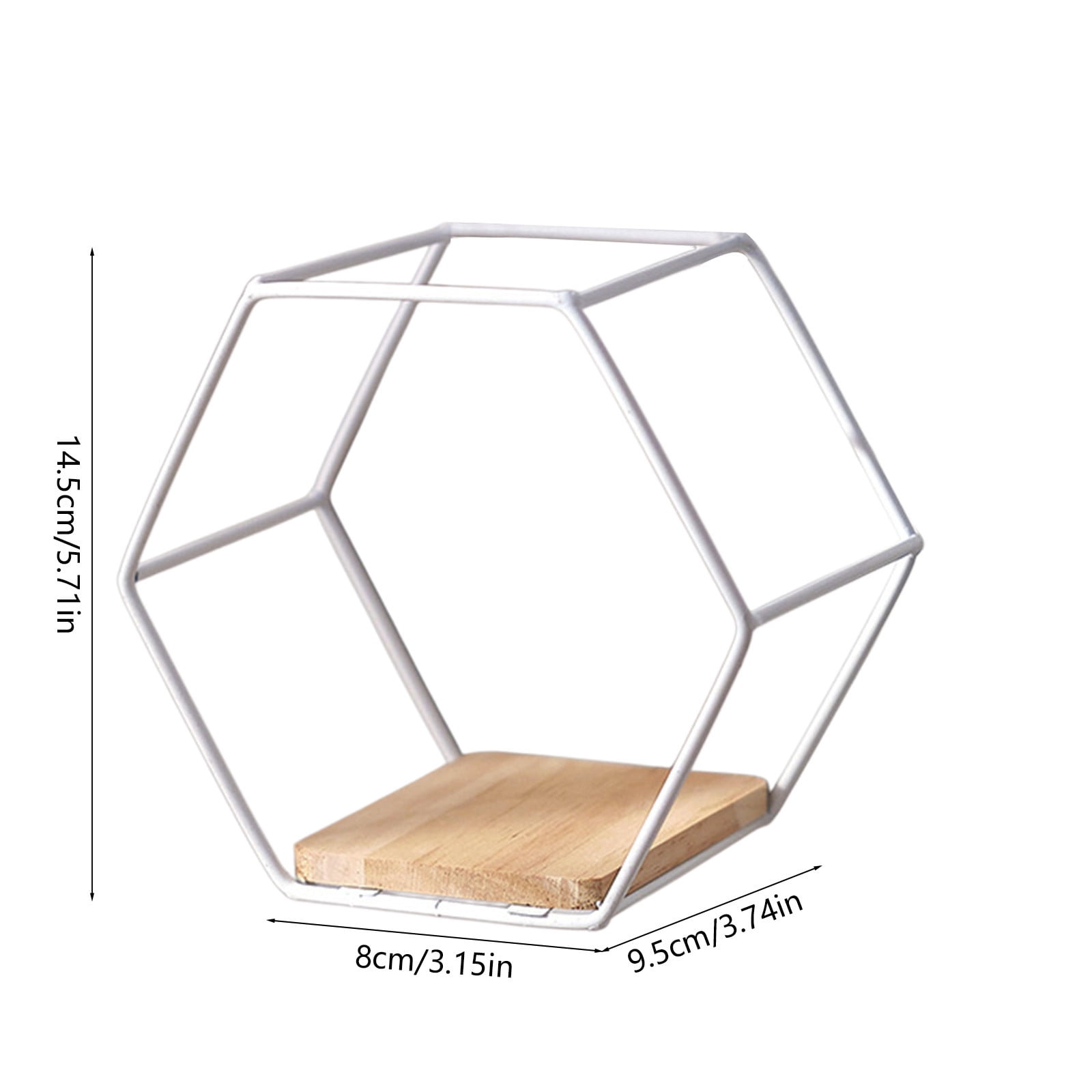 Binmer Shelf Organizer Wall Mounted Hexagonal Floating Shelves Modern Metal Wall Shelf Simples ...