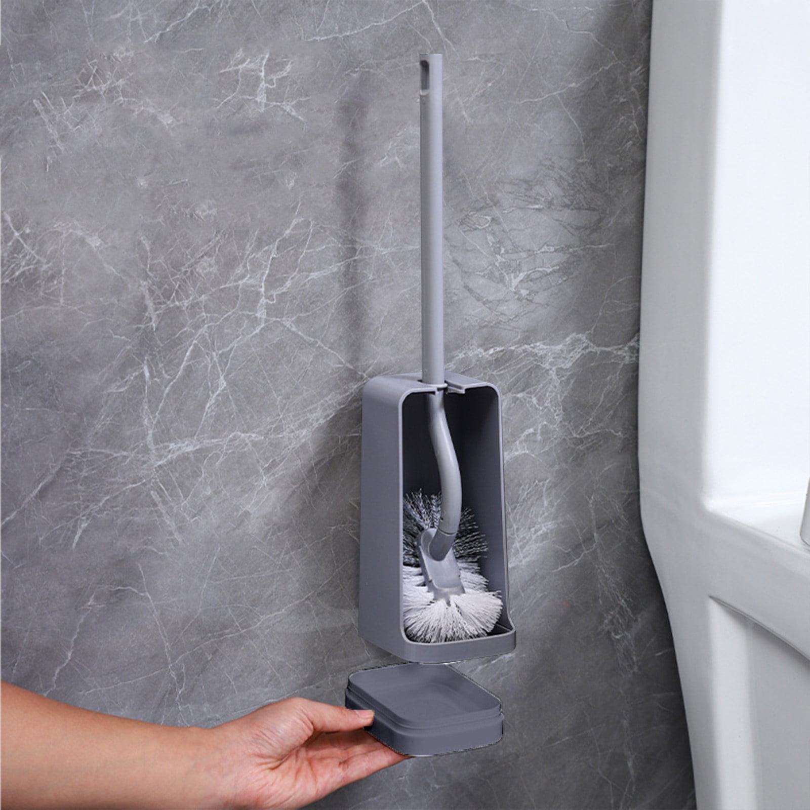 Binmer Toilet Brush With Hard Bristles Bathroom Cleaning Bowl Brush Kit ...