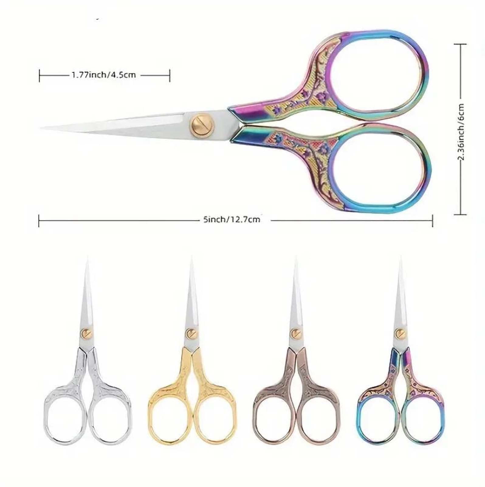 Binmer Vintage Stainless Steel Electroplated Scissors Retro Carved ...