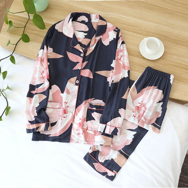 Binmer Women Summmer Pajama Suit 2 Pieces Women's Pajamas Sets Cotton ...