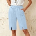 Binmer Women's Elastic Waist Shorts with Pockets,Casual Loose Fit ...