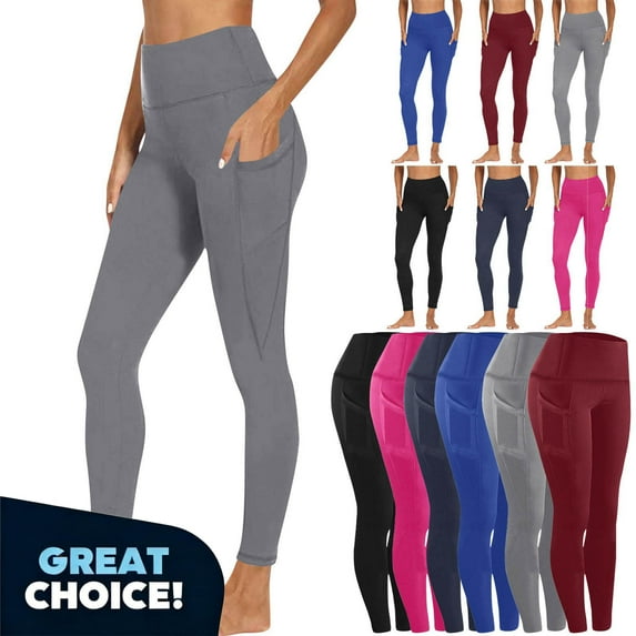 Binmer Women's Fleece Lined Leggings with Pockets, Womens High Waist ...