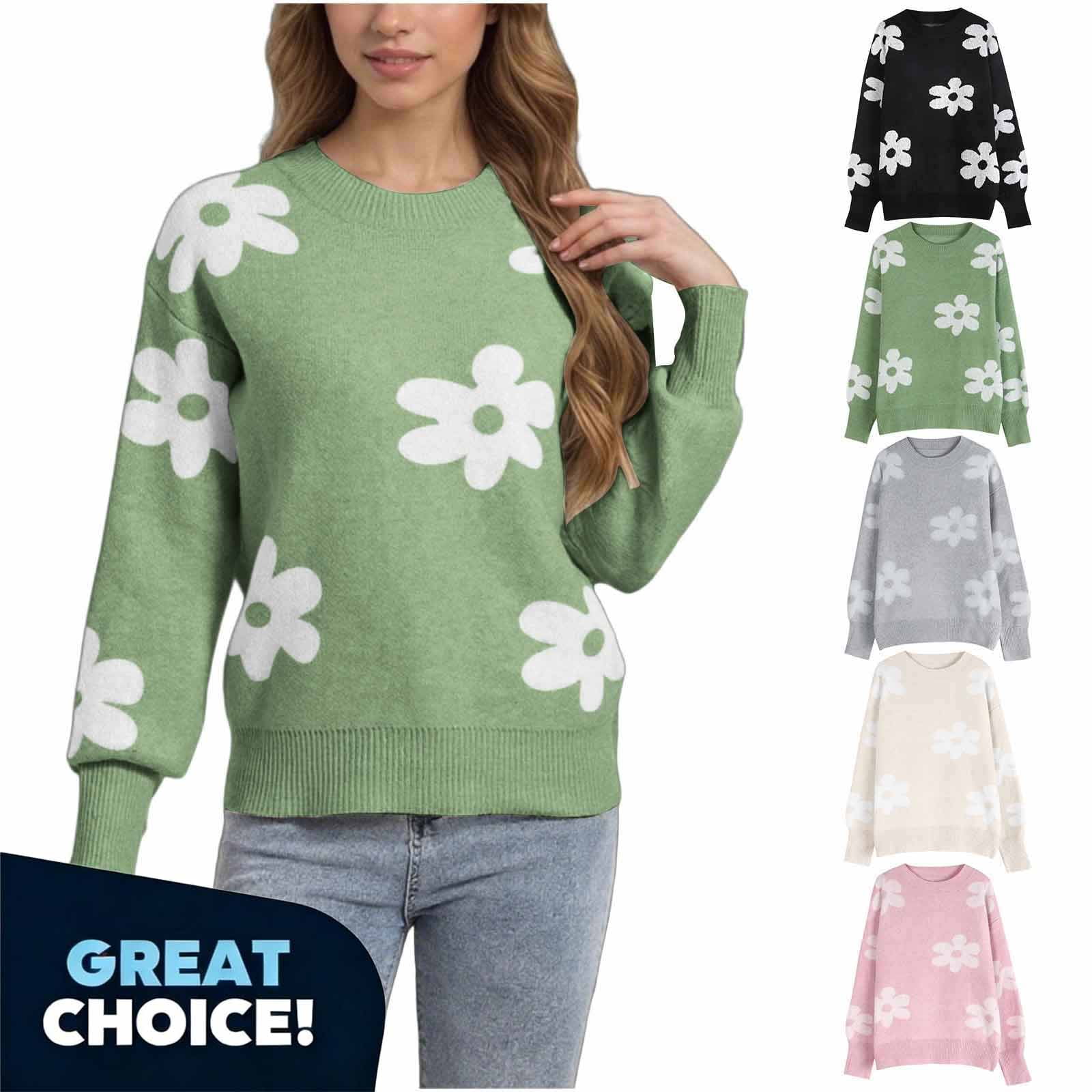 Binmer Women's Midweight Sweaters with Long Sleeve, Womens Printed ...