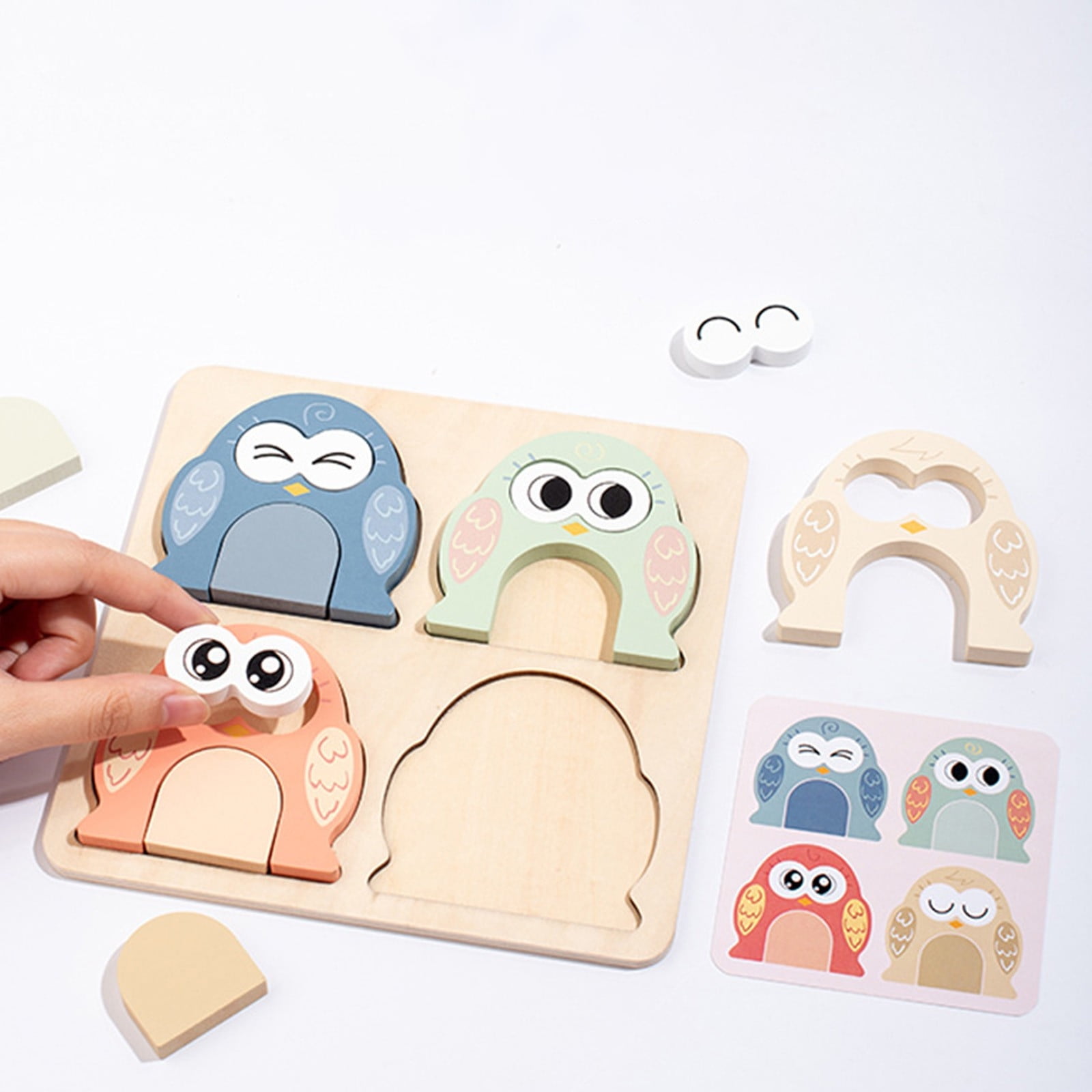 Binmer Wooden Owl Face-changing Matching Puzzle - Walmart.com