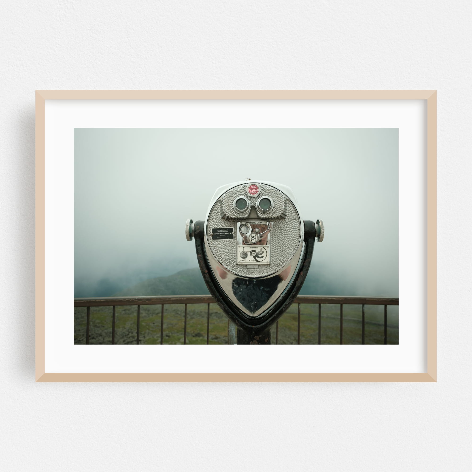 Binoculars, Mount Washington - New Hampshire Photography Oak Framed ...