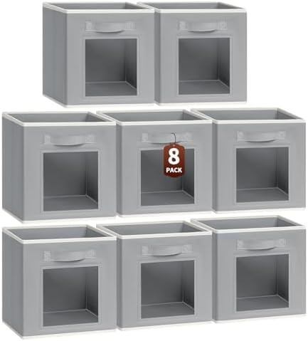 Bins for Closet Organization - Cubby Storage Organizer with Window ...
