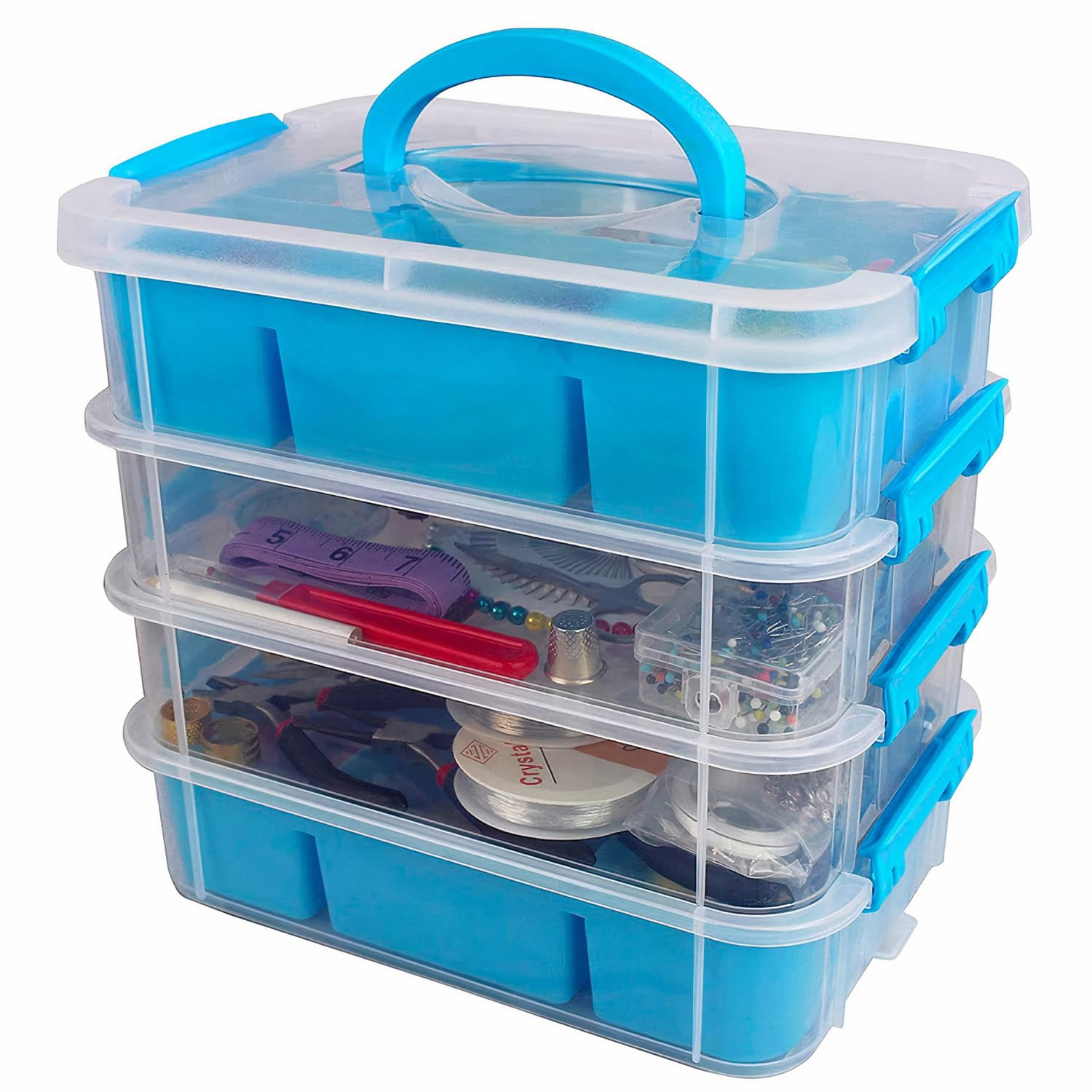 Bins & Things Multi-Compartment Stackable Craft Storage Box with ...