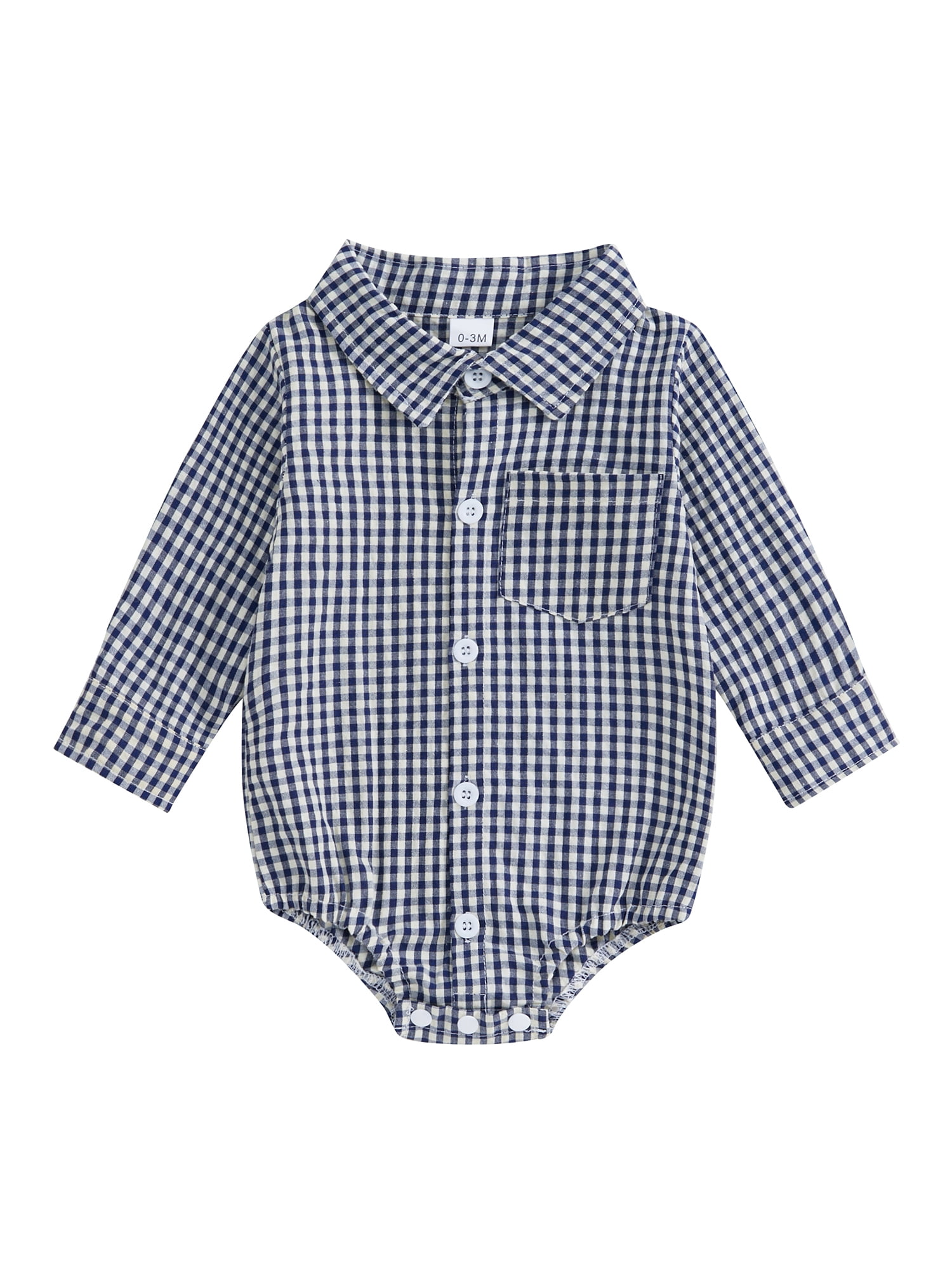 Binshrliy Newborn Baby Boys Fall Rompers Shirts Long Sleeve Plaid ...