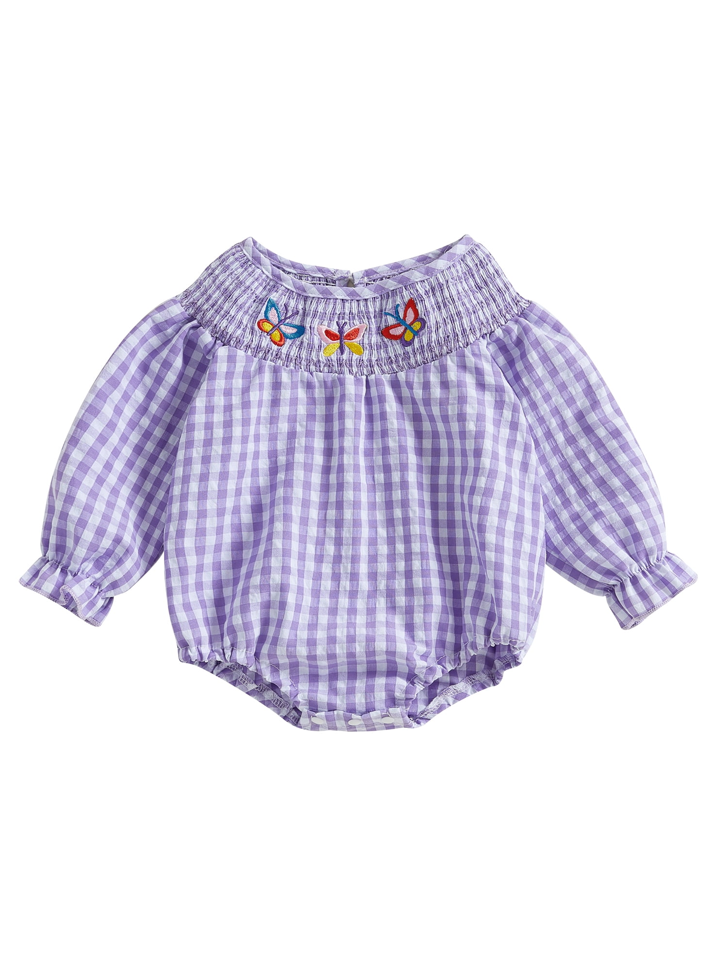 Binshrliy Newborn Baby Girl Fall Rompers Long Sleeve Butterfly ...