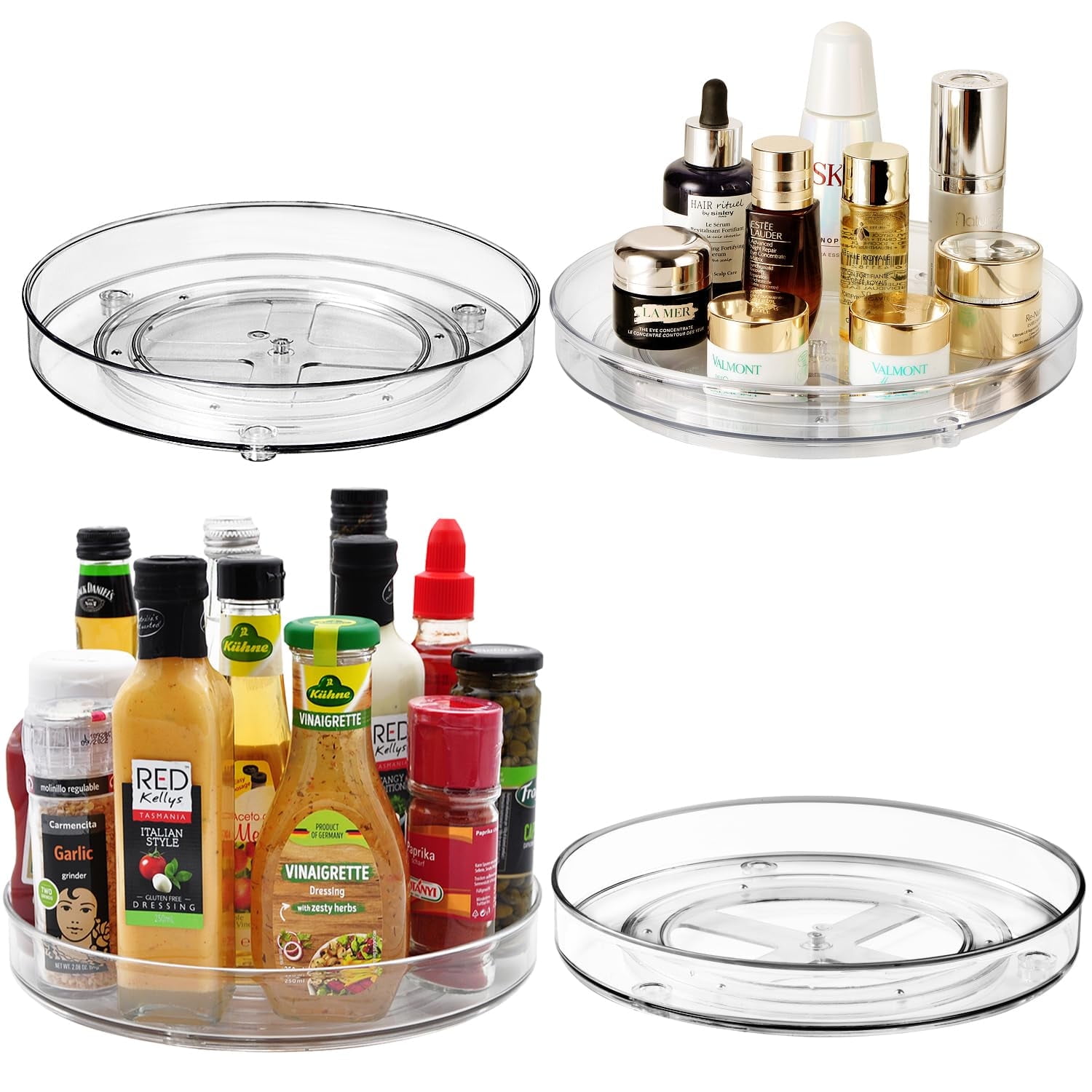Binsuca Lazy Susan Turntable Organizer, 9"+11" 2 Pack, Rotating Tray ...
