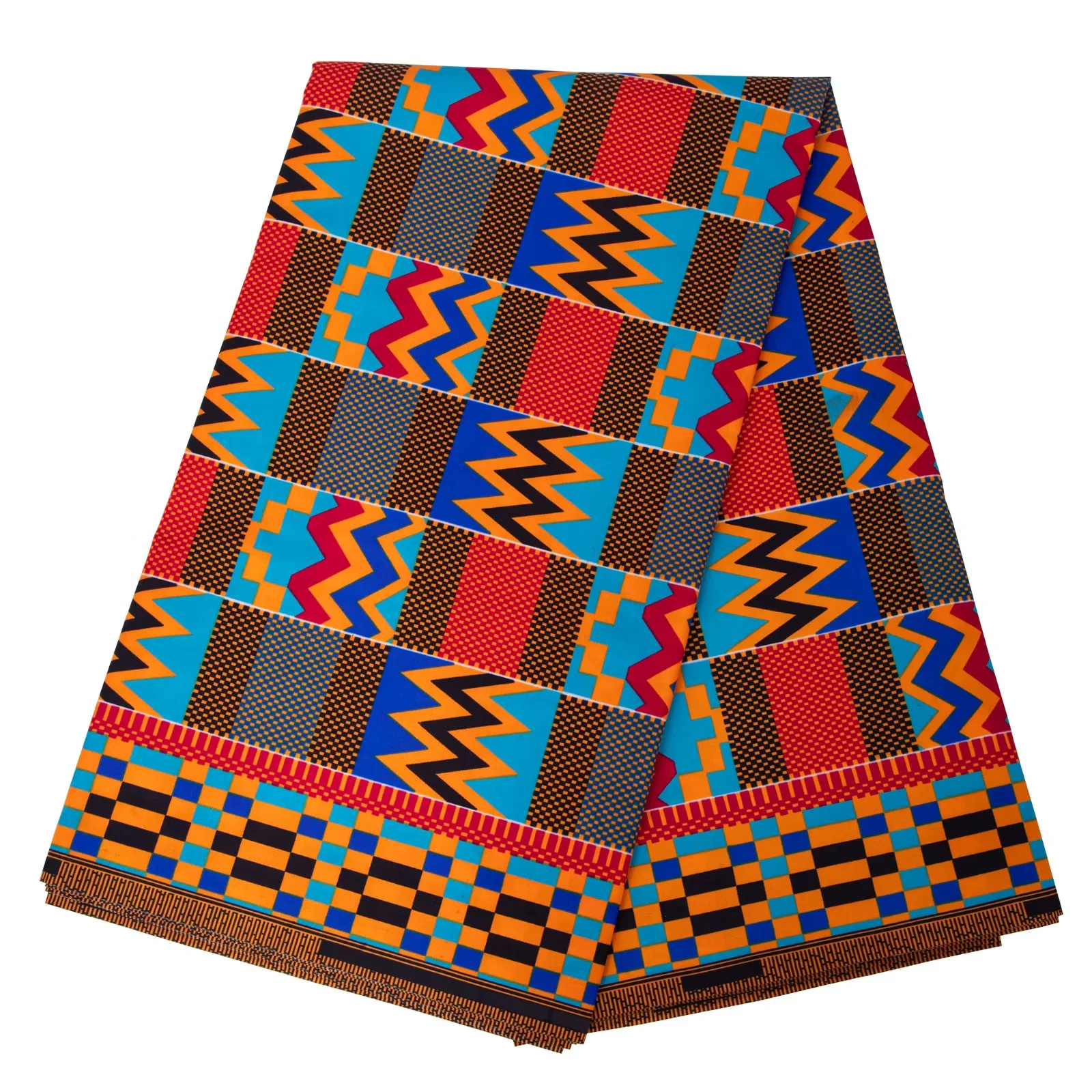 BintaRealWax 6 Yards African Fabric Polyester Muliticolor Print Fabric ...
