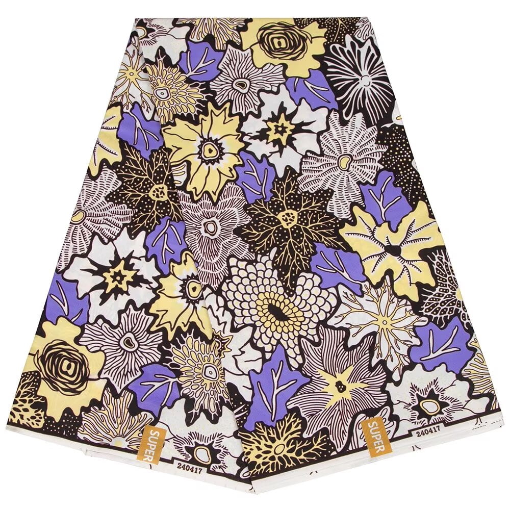 BintaRealWax Africa new 6 yards polyester fabric Batik printing process ...