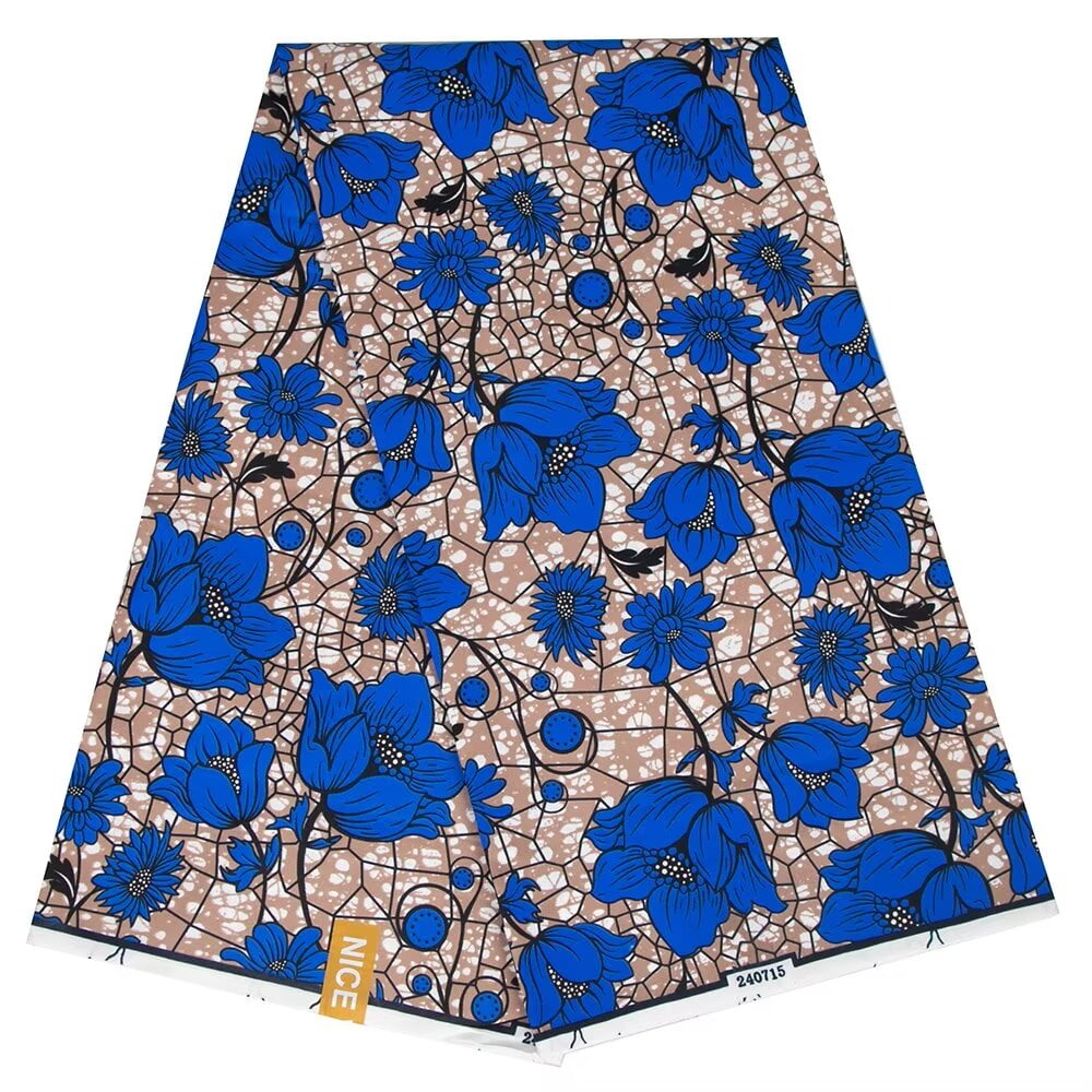 BintaRealWax Africa new 6 yards polyester fabric Batik printing process ...
