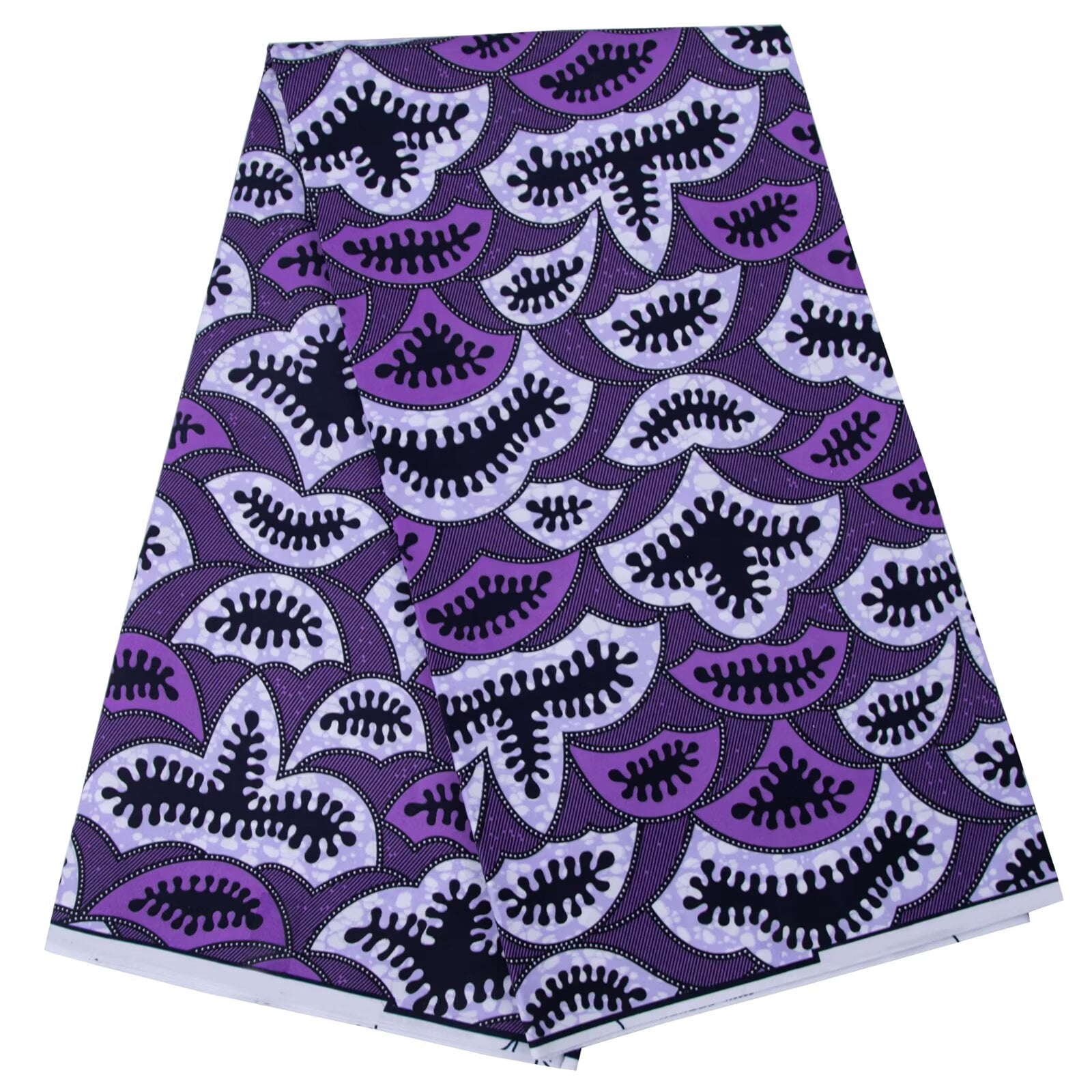 BintaRealWax African Fabric 6 Yard Printed Wax Cloth Purple African ...