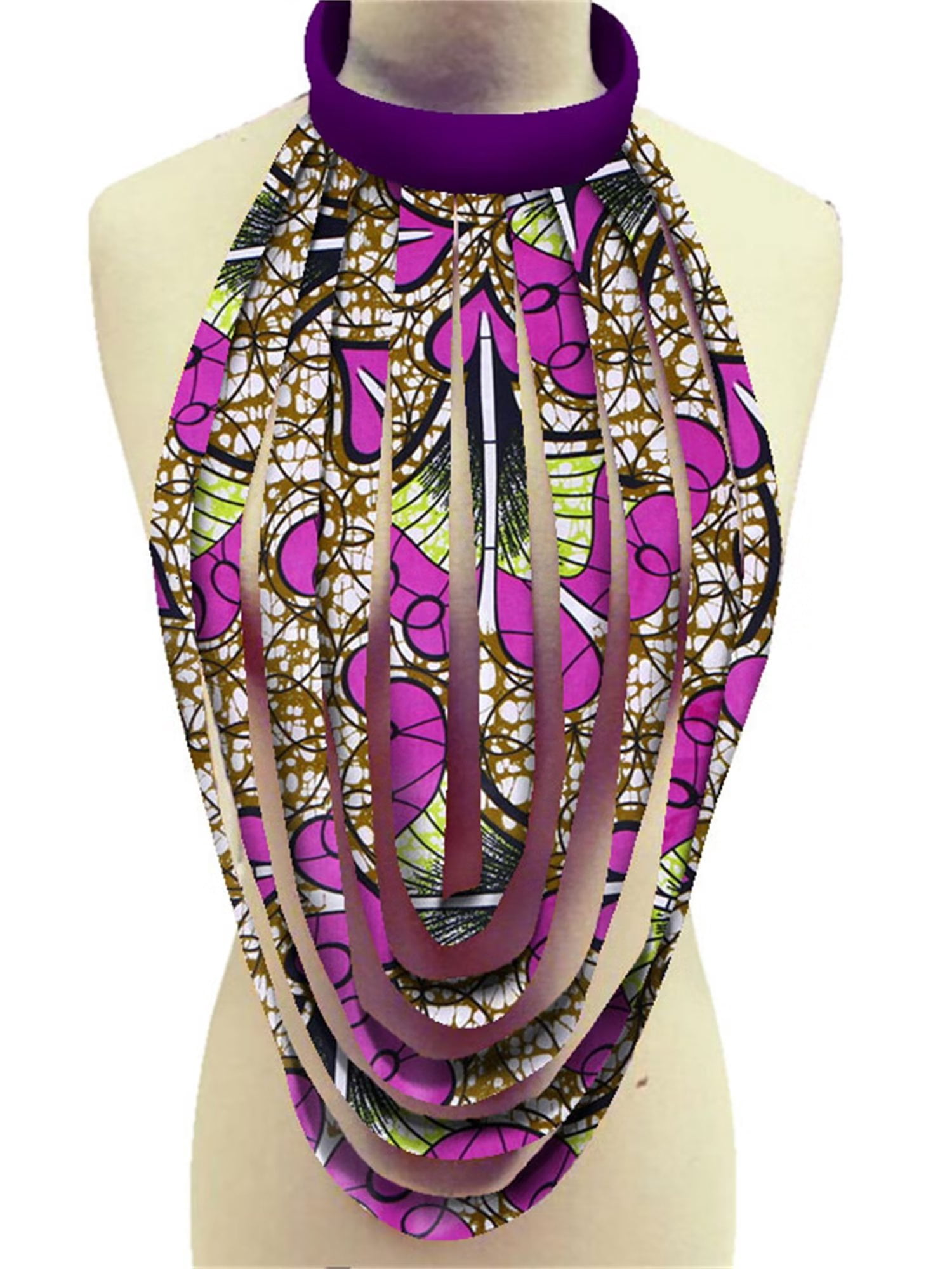 BintaRealWax African Multi-layered Rope Necklace Ankara Jewelry African ...