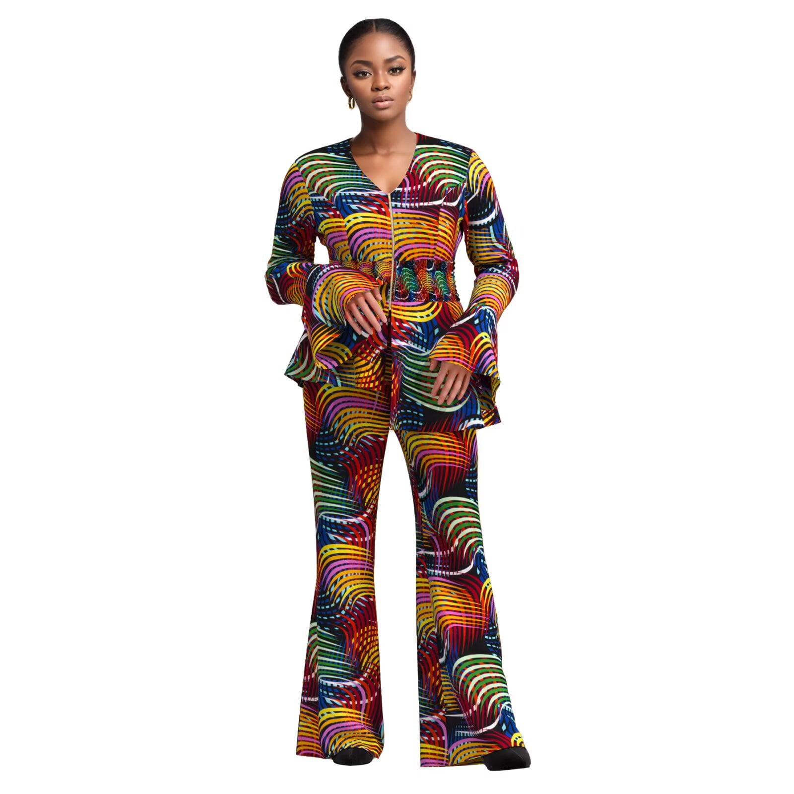 BintaRealWax African Print Blazer and Pants Sets for Women Dashiki ...