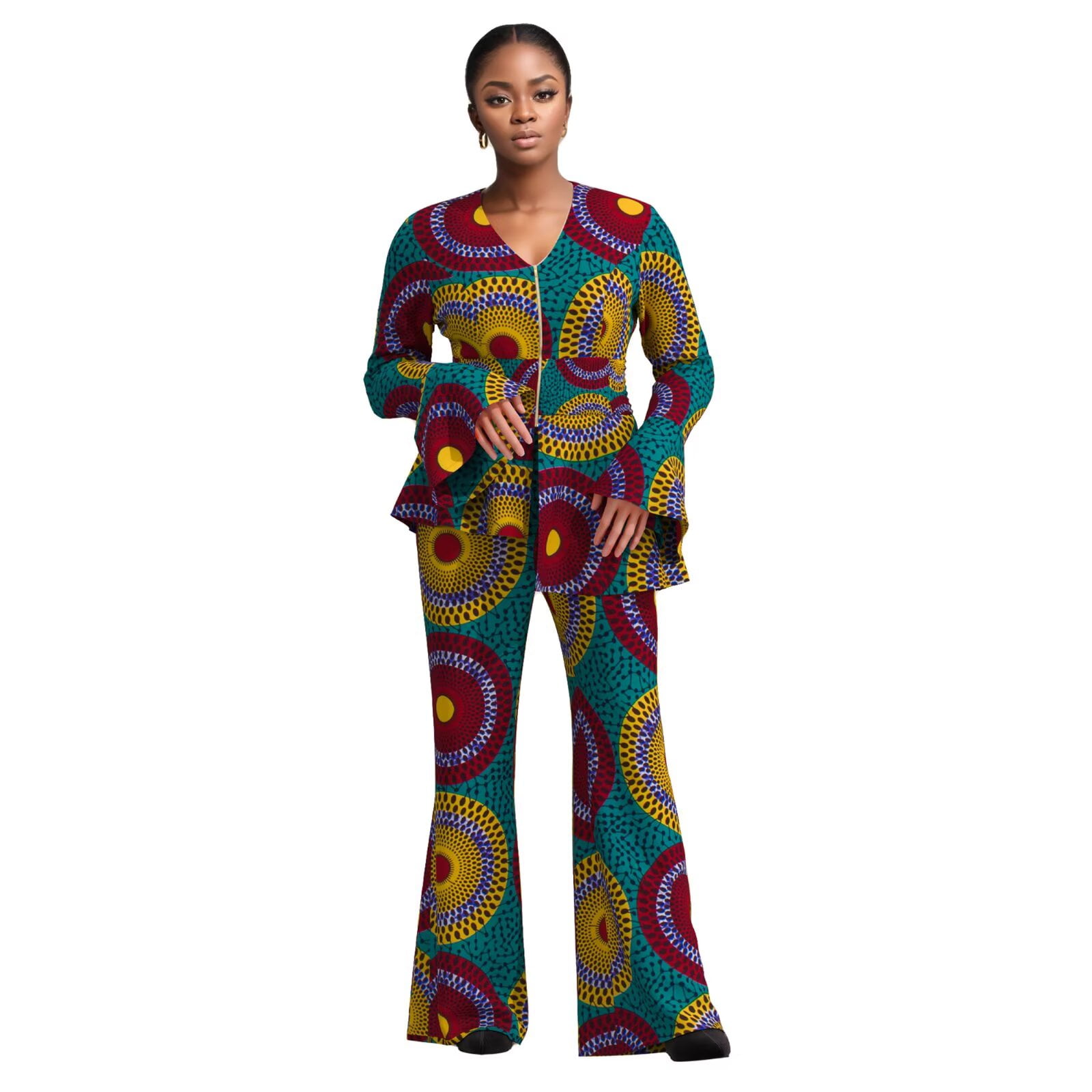 BintaRealWax African Print Blazer and Pants Sets for Women Dashiki ...