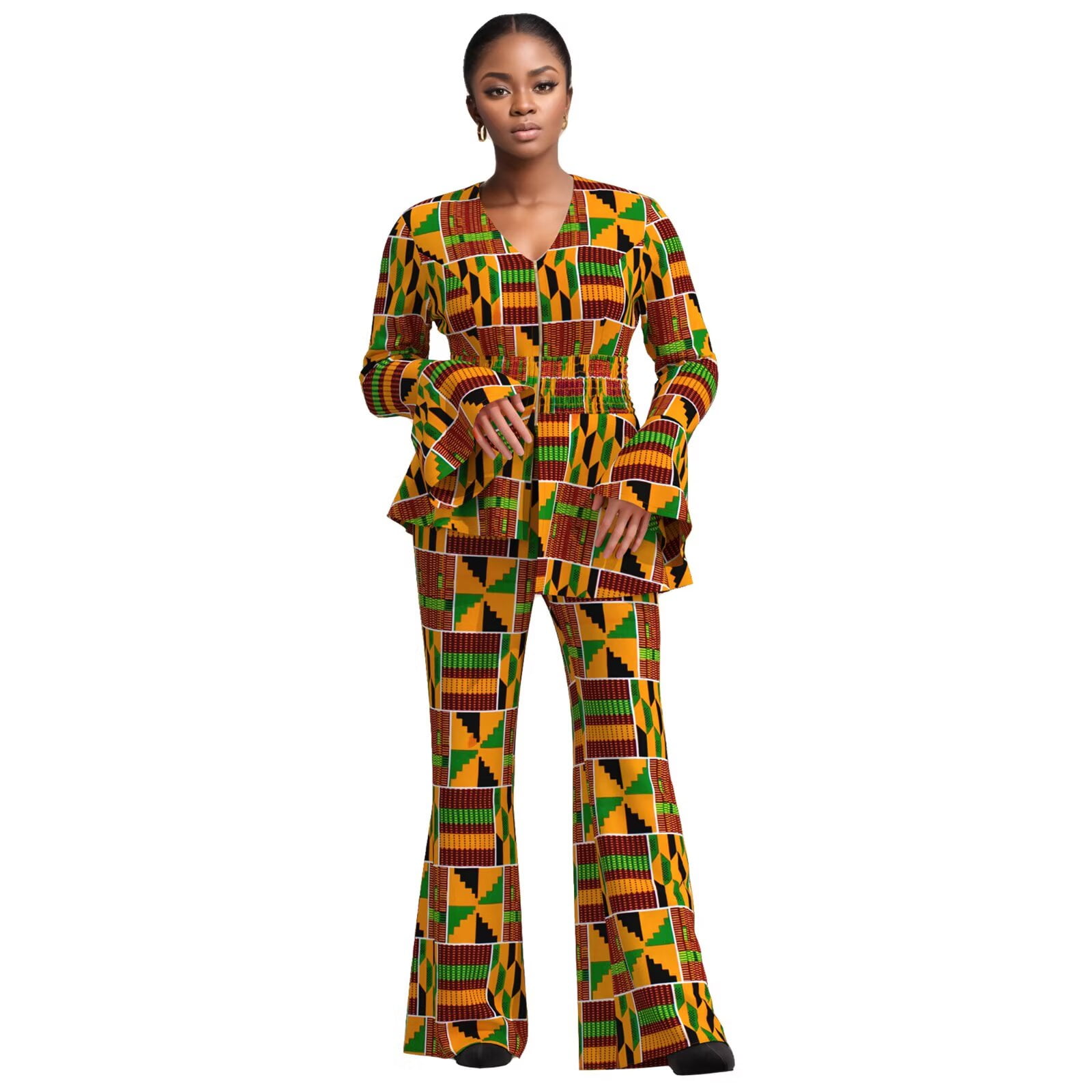 BintaRealWax African Print Blazer and Pants Sets for Women Dashiki ...