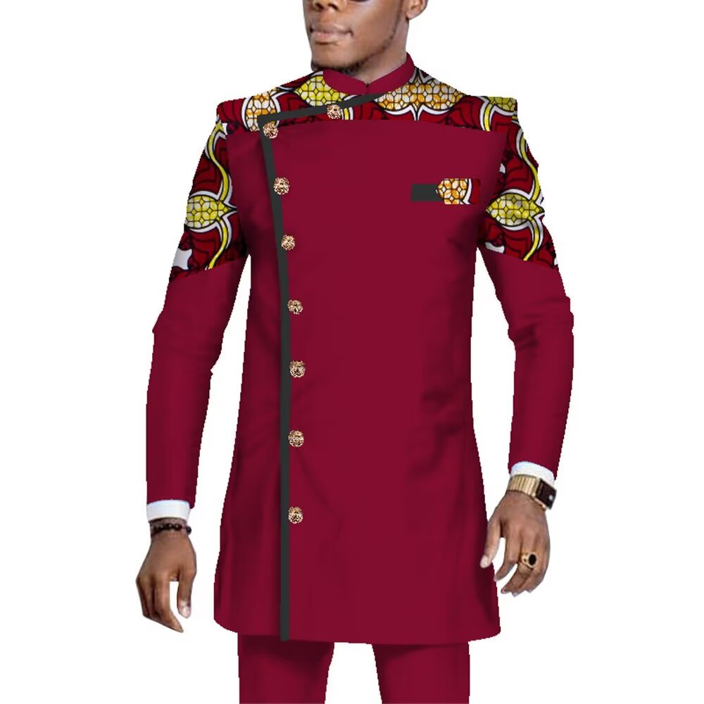 BintaRealWax African Suits Men Dashiki Long Sleeve Outfits WYN1065 ...