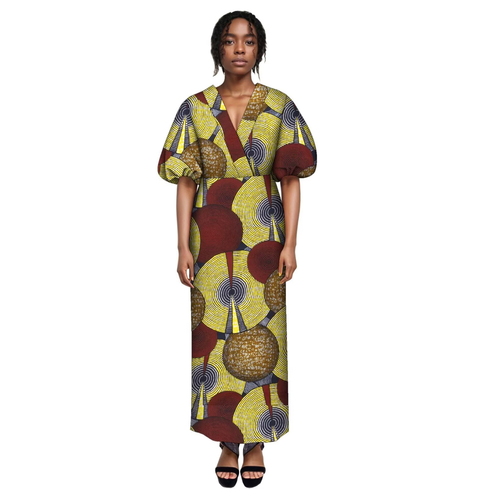 BintaRealWax African Women's Bodycon Dress Outfit Puff Hip-covering ...