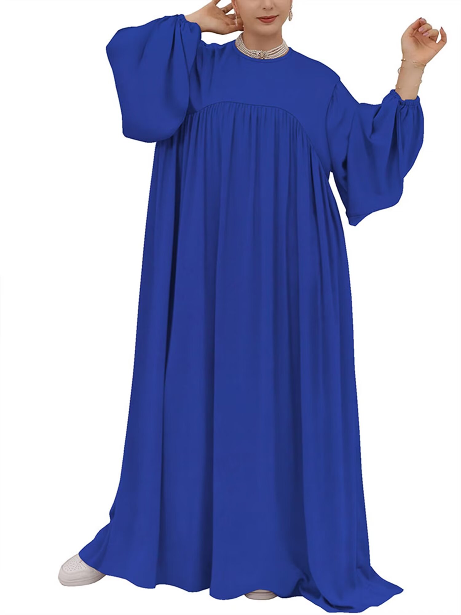 BintaRealWax Loose Solid Women Long Maxi Dress Trditional Clothing Plus ...